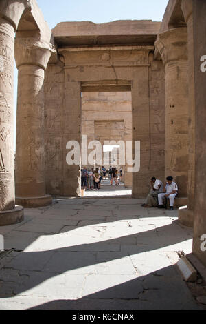 Tourists visit the Temple of Kom Ombo, Aswan Governorate, Egypt Stock ...