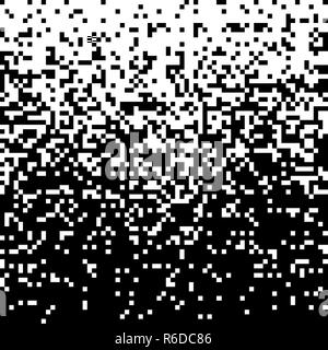 Pixelated halftone gradient noise. black and white fading pixel texture ...