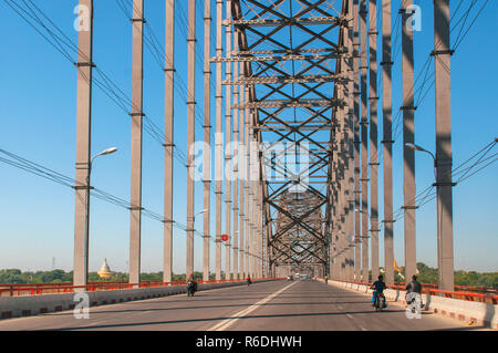 Irrawaddy Bridge (Yadanabon) over the Irrawaddy River in Myanmar (Burma ...