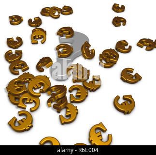 euro symbols and question marks Stock Photo - Alamy