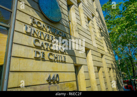 The facade of the Casa Central campus of the Pontifical Catholic ...