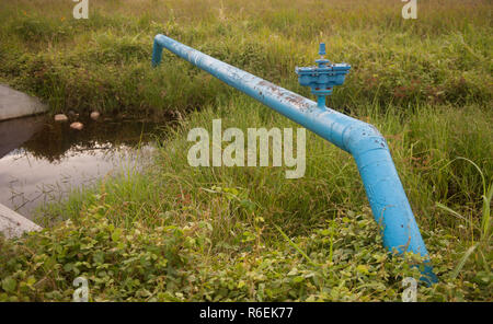 A large blue water pipeline Stock Photo - Alamy