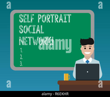 Handwriting text Self Portrait Social Network. Concept meaning Selfie ...