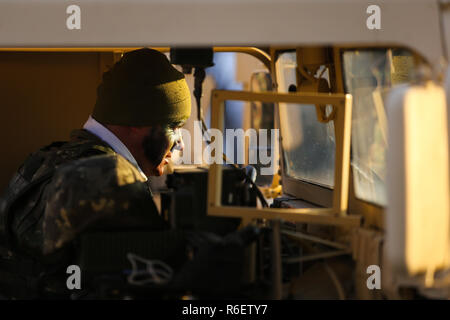 BUCHAREST, ROMANIA - December 1, 2018: Humvee military vehicle from the ...