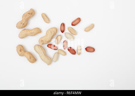 peanut husk top view. a pile of peanut husks on a gray background. peel ...