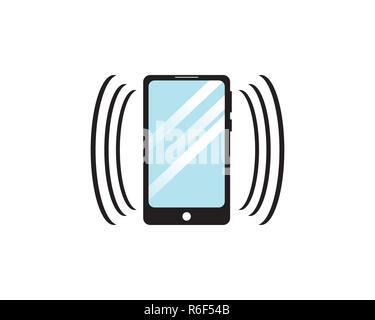 Cellphone ringing icon isolated on 3d cyan blue round button abstract ...