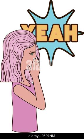 woman saying yeah avatar character Stock Vector Image & Art - Alamy