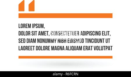 Innovative orange quotation template with quotes. Creative vector ...