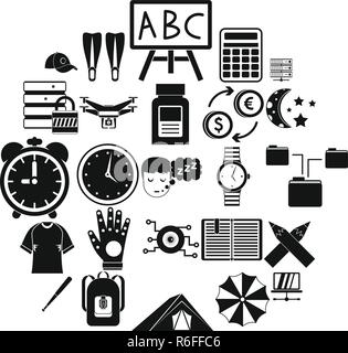 Evening classes icons set, simple style Stock Vector Image & Art - Alamy
