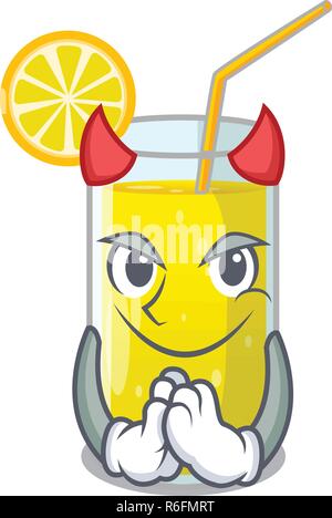 Devil lemon cartoon character on white background Stock Vector Image ...