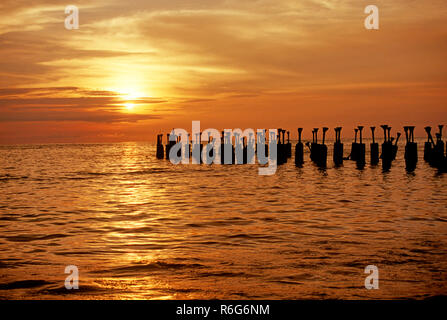 India, Kerala, Calicut, Kozhikode beach, disused British colonial era ...