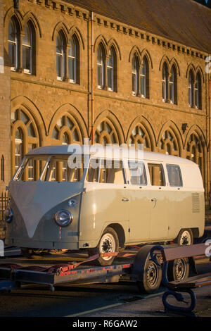 A classic iconic two tone VW volkswagen 'splitty' campervan in the ...