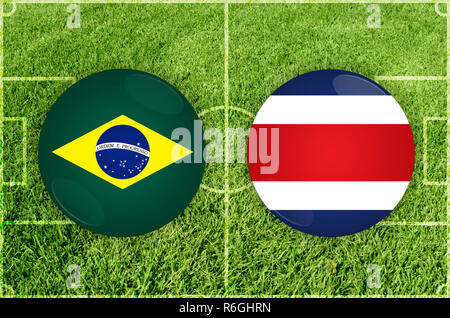 Costa Rica vs Brazil national teams soccer football match competition ...