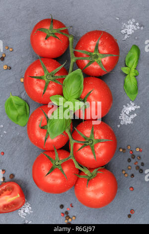 tomato tomato red vegetable upright slate copy space from above Stock Photo - Alamy