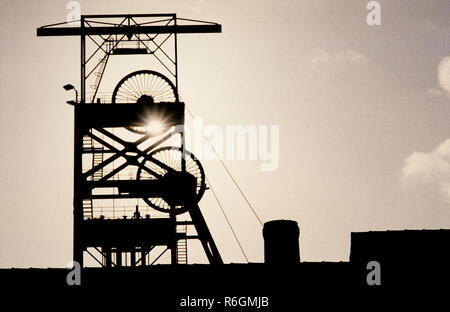 Hickleton Colliery, South Yorkshire England UK. Pit head winding gear ...