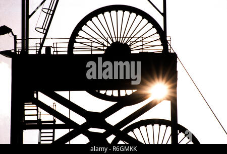 Hickleton Colliery, South Yorkshire England UK. Pit head winding gear ...