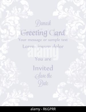 Baroque ornamented card Vector. Victorian Royal texture. Flower ...