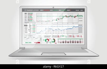 Trading Platform Interface With Infographic Elements Stock Vector Image ...