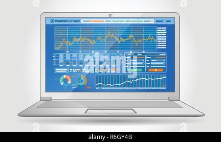 Trading Platform Interface With Infographic Elements Stock Vector Image ...