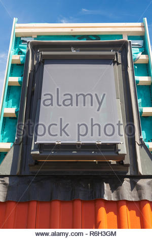 Glass skylight roof with open window, architectural feature detail Stock Photo: 146195871 - Alamy