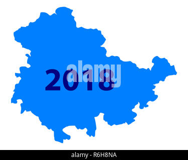 Map of Thuringia Stock Photo - Alamy