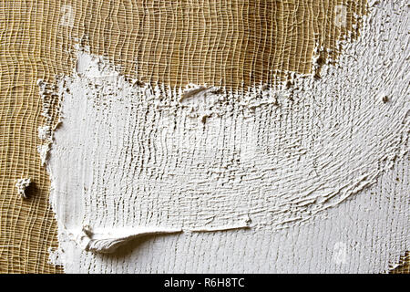 a wash of white primer of the canvas. texture for artists Stock Photo ...
