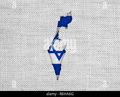 Map of Israel on old linen Stock Photo - Alamy