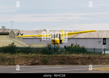 A homebuilt Microlight aircraft with an enclosed cockpit Stock Photo ...