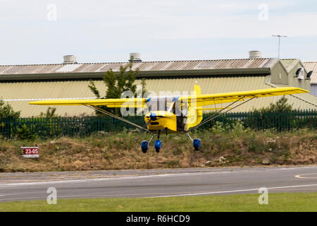 A homebuilt Microlight aircraft with an enclosed cockpit Stock Photo ...