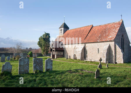 St Mary's church, Binsted, West Sussex, England. Binsted is an ancient ...