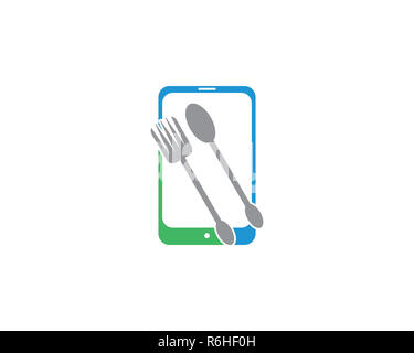 Cutlery and smartphone Stock Photo - Alamy