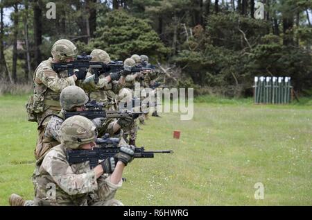 U.S. Marines and Royal Marines aim SA80 A2 L85 Assault Rifle's ...