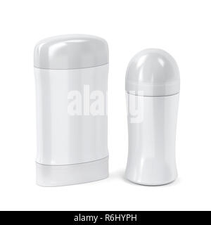 Antiperspirant stick and roll-on on white background Stock Photo - Alamy