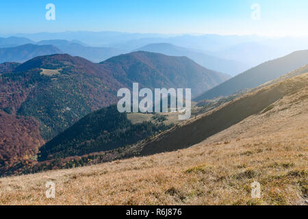 View the meadows in The Vratna valley at the national park Mala Fatra ...