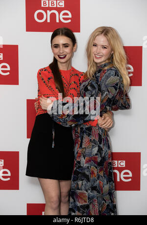 Lilly Collins and Ellie Bamber attend BBC One's Les Miserables launch ...
