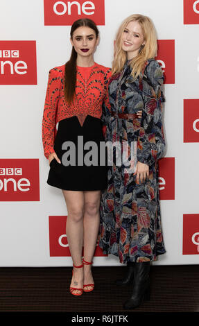 Lilly Collins and Ellie Bamber attend BBC One's Les Miserables launch ...