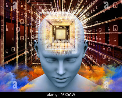 Virtual Brain and Self Processing Technology Concept Art Stock Photo ...