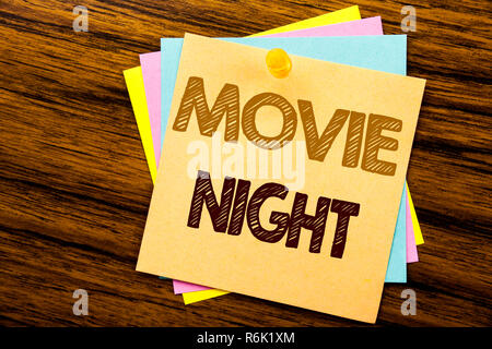 Writing note showing Movie. Business photo showcasing Cinema or ...