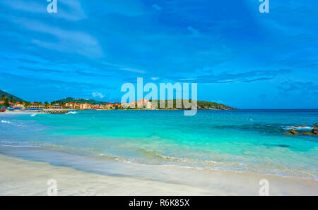 Scenery from Saint Martin's Beach in Caribbean Stock Photo - Alamy