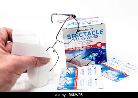 Healthpoint lens and spectacle wipes Stock Photo - Alamy