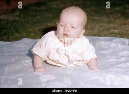 Baby lying supine position sleeping portrait 1 months eyes eyes to baby ...