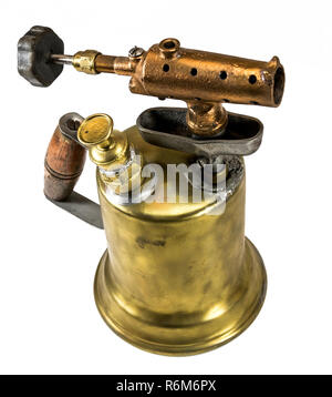 Old fashioned brass blow torch Stock Photo - Alamy