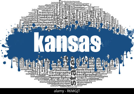 Kansas word cloud Stock Photo - Alamy