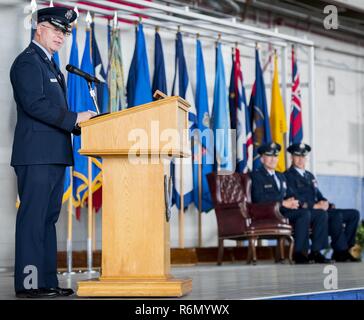 Maj. Gen. Evan Dertien, Air Force Test Center, presents Brig. Gen ...