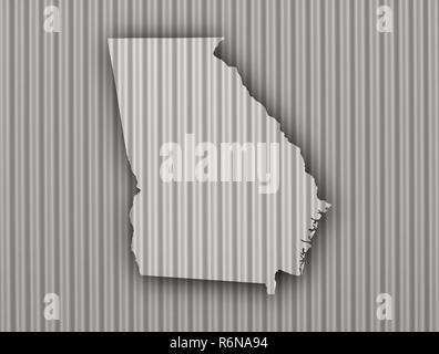 Map of Georgia on corrugated iron Stock Photo - Alamy