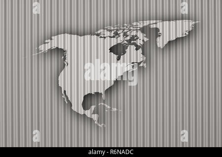 Map of North America on corrugated iron Stock Photo - Alamy