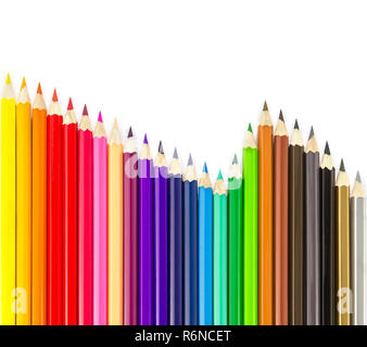Sets of colored pencils in rows Stock Photo - Alamy