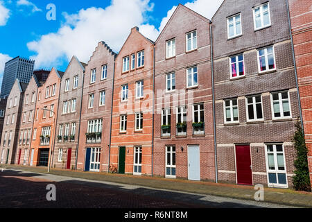 Line of typical dutch colorful houses, Hague (Den Haag), Netherlands ...