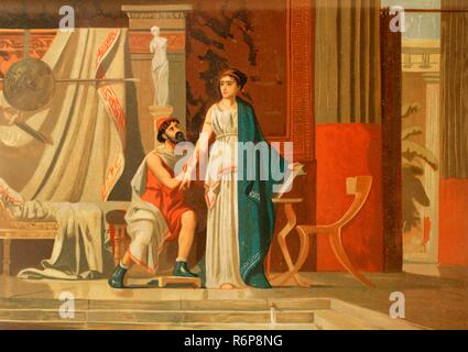 Aspasia (470 BC-400 BC). Athenian woman and couple of Pericles. Bust. Marble. Roman copy of a ...