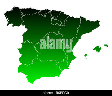 Green Spain map Stock Photo - Alamy